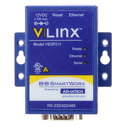 BB-VESP211-ETHERNET DEVICE, One ETH to One RS-232/422/485 port, AC PWR ...